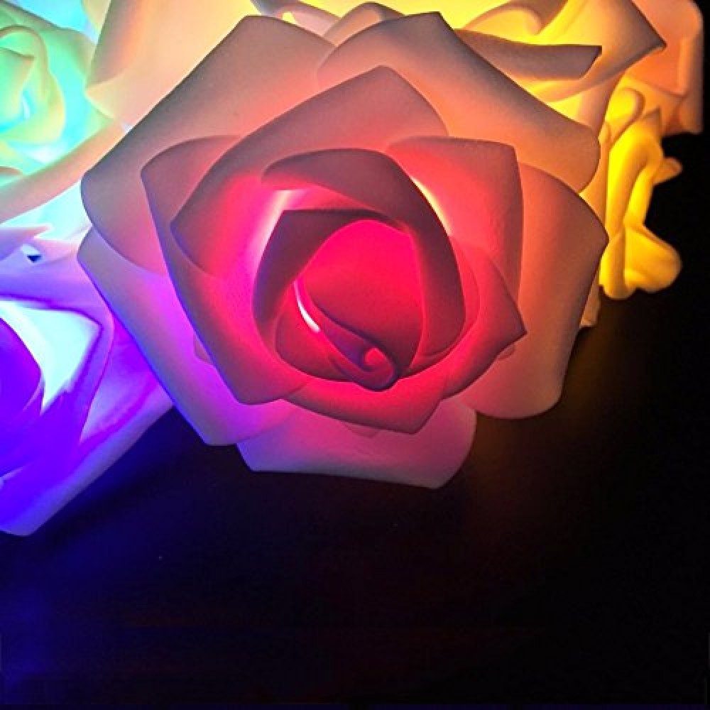 AtneP 20 LED Multi Color Rose String Lights
